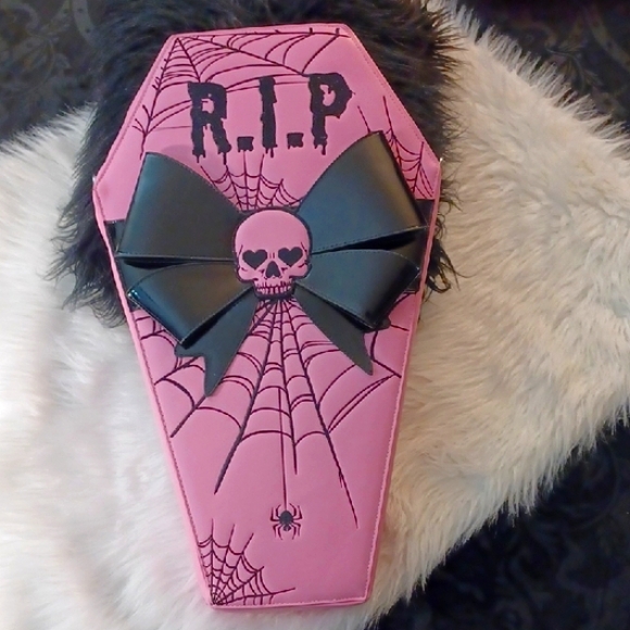 WIDOW | Bags | Dollskill Widow Pink Large Backpack Weekender Skullbow ...